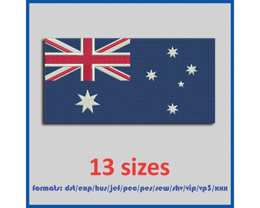 Flag Australia Embroidery Machines Design Instant Download Digital ...