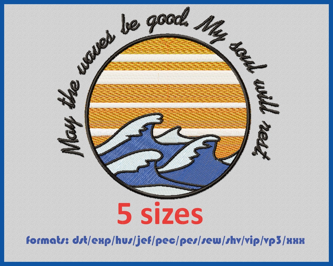 Sun & Surf Sunset Machine Embroidery Design Embroidery - Etsy