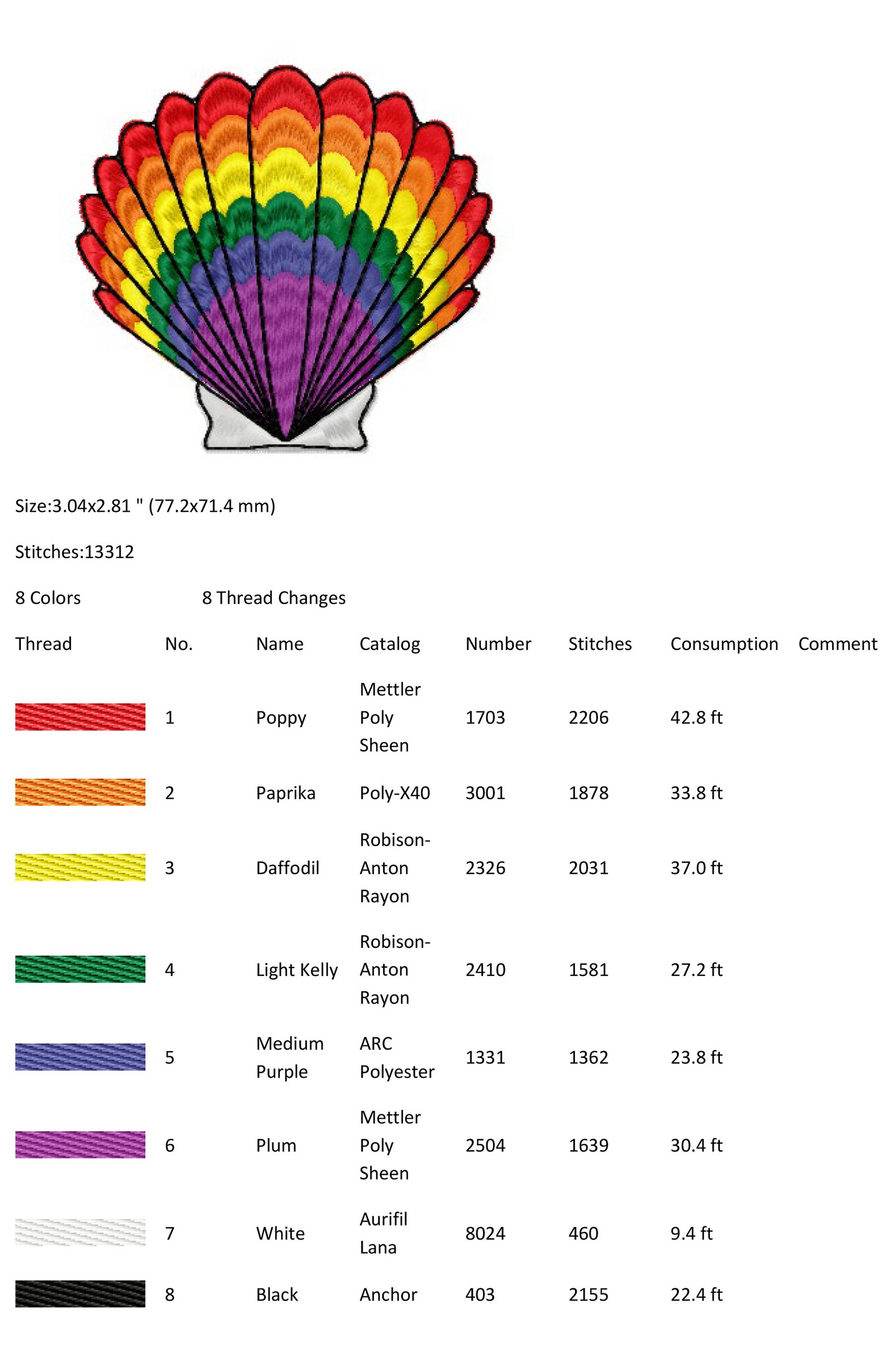 29 Sizes Rainbow Sea Shell Embroidery Machines Design Pride - Etsy