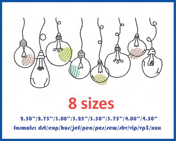 Lamps Border Machine Embroidery Design. 8 Sizes and 11 | Etsy