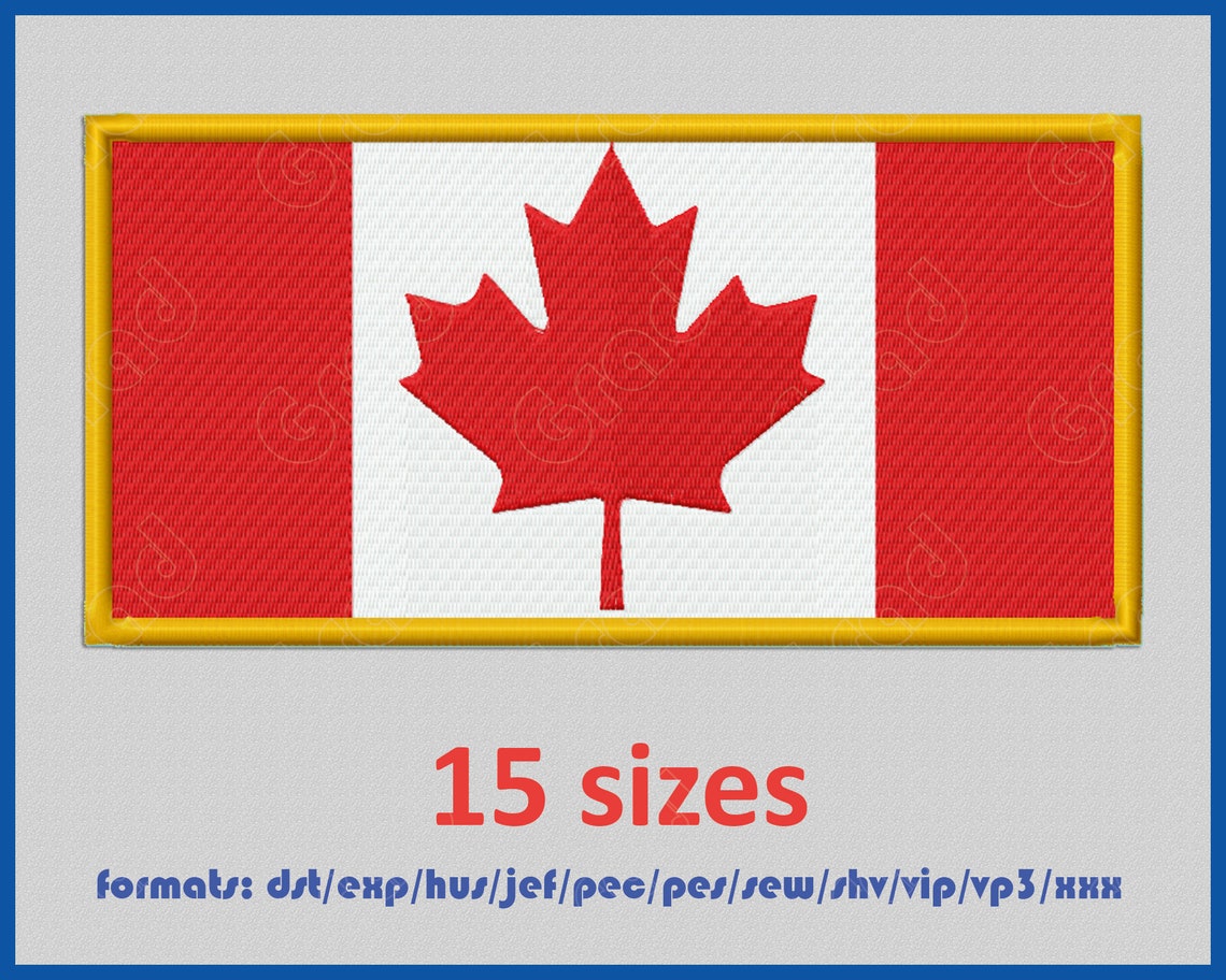 Canada Flag Embroidery Machines Design Instant Download | Etsy