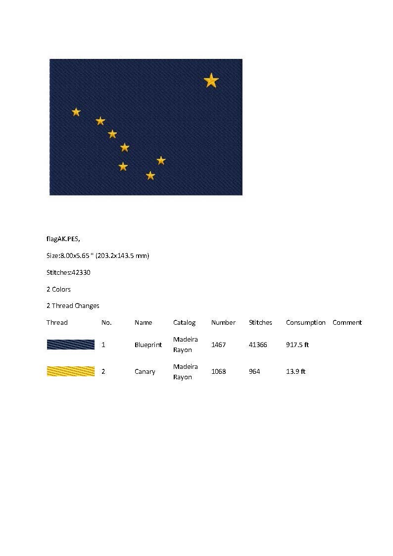 Alaska Flag Embroidery Machines Design Instant Download Digital Files ...