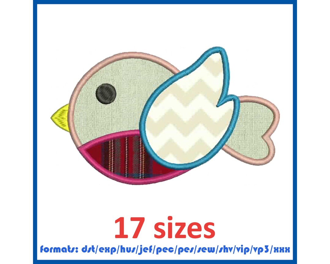 Bird Applique Machine Embroidery Design 17 Sizes and 11 Formats - Etsy