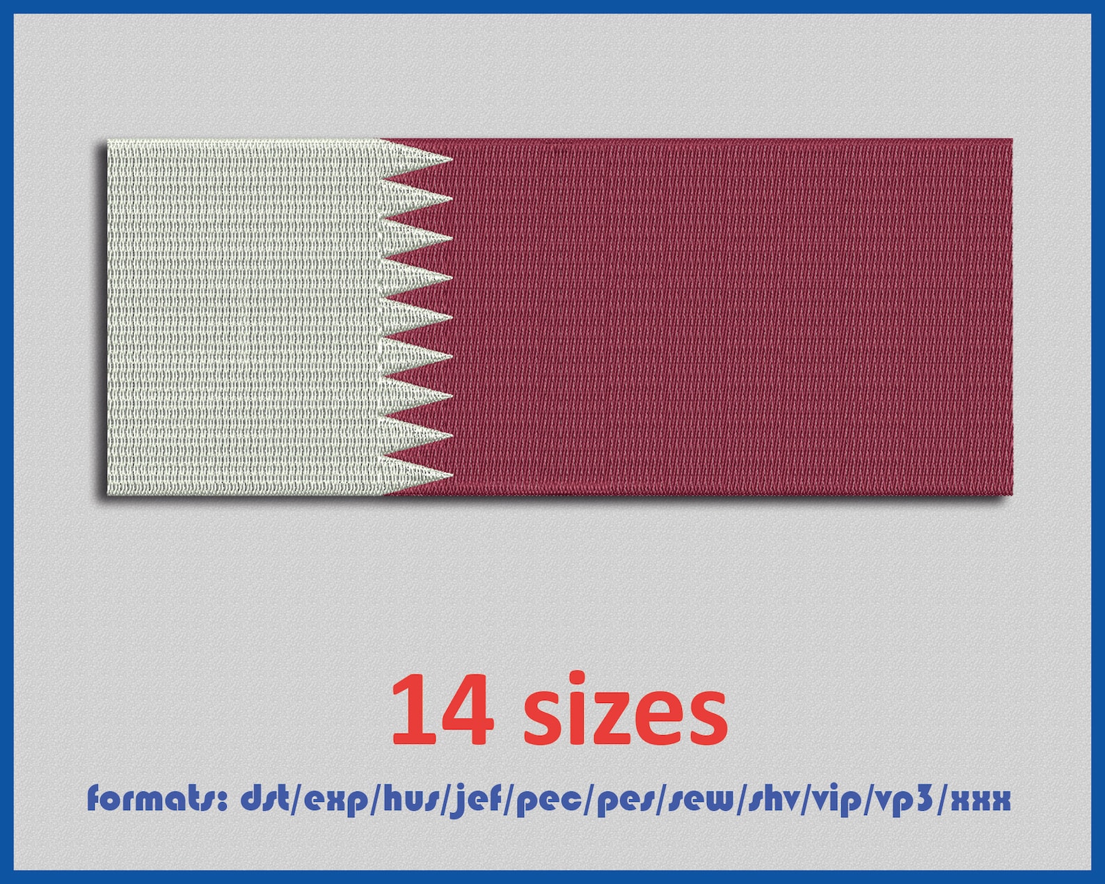 Qatar Flag Embroidery Machines Design Instant Download Digital | Etsy