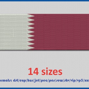 Qatar Flag Embroidery Machines Design Instant Download Digital | Etsy