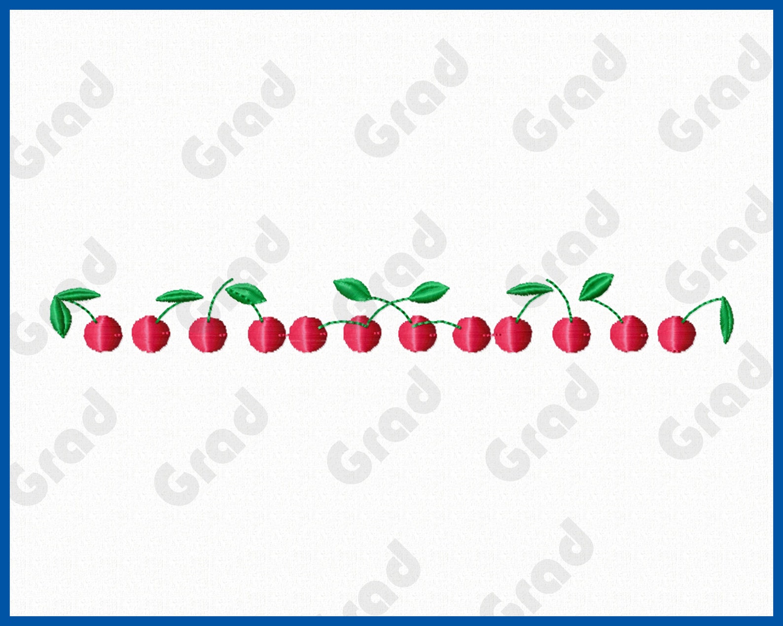 Cherry Border Garden Machine Embroidery Design. Cherries Row. | Etsy