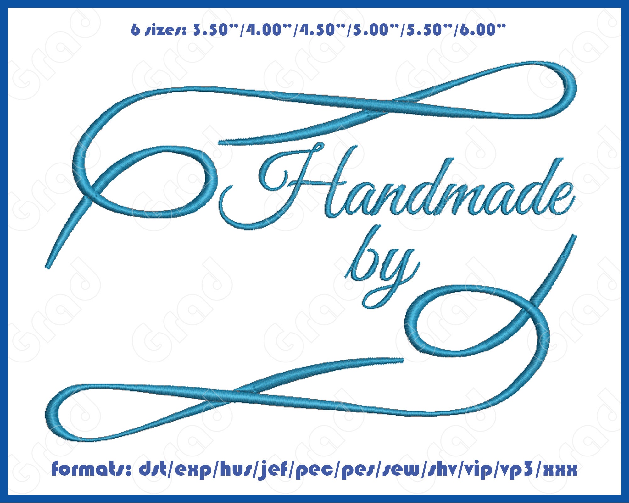 6 Sizes Label Handmade Embroidery Machines Design Instant | Etsy