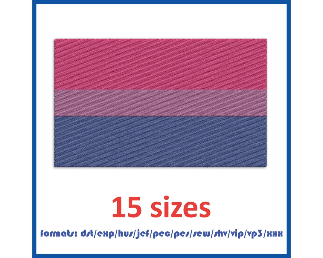 Machine Embroidery Designs Bisexual Flag LGBT. Instant Download Digital ...