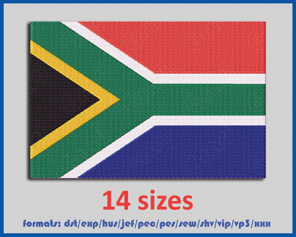 Flag of South Africa Machine Embroidery Designs. Instant | Etsy