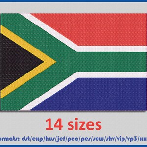 Flag of South Africa Machine Embroidery Designs. Instant | Etsy