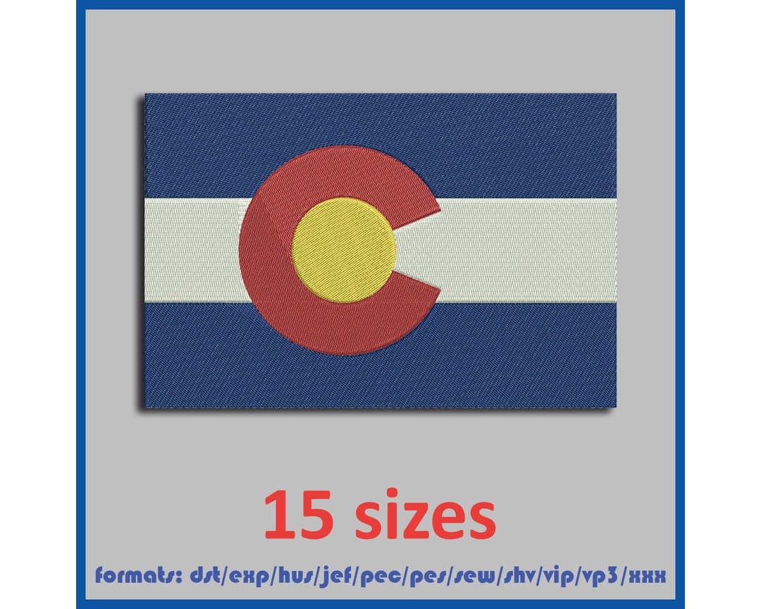 Colorado Flag Embroidery Machines Design Instant Download Digital Files ...