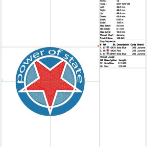 Machine Embroidery Design. A Simple Decoration Symbol Power of State. 2 ...