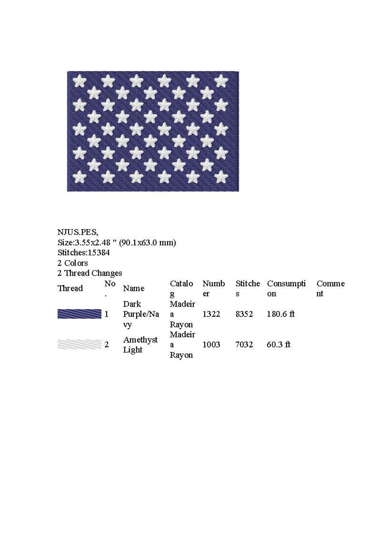 United States Naval Jack Flag Embroidery Machines Design. Instant ...