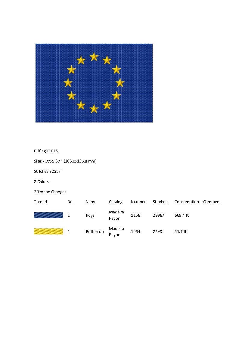 EU Flag. Flag of Europe. Embroidery Machines Design 15 Sizes - Etsy