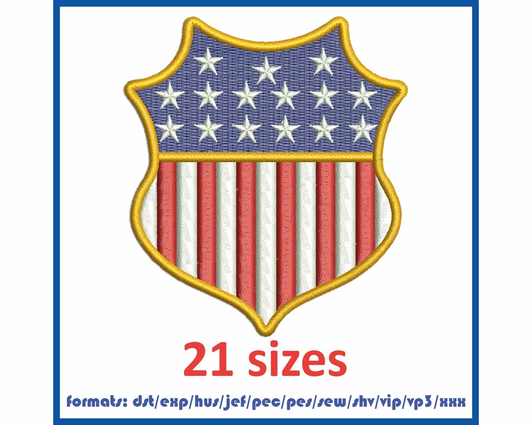 United States Shield - Machines Embroidery Design Instant Download ...