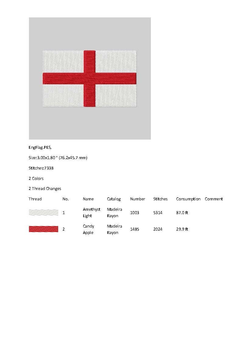 England Flag Embroidery Machines Design Instant Download - Etsy