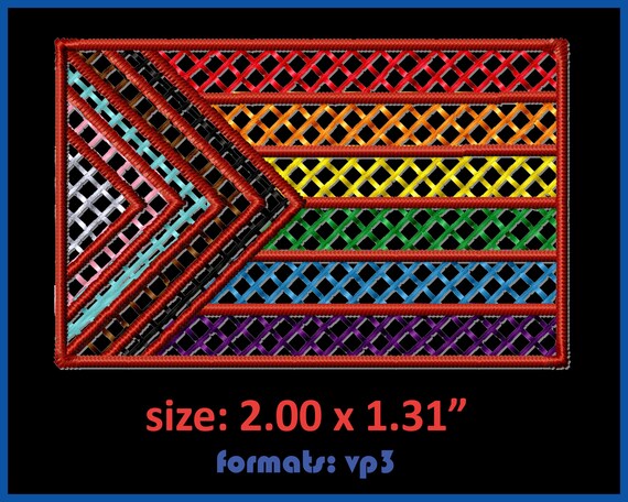 FSL Machine Embroidery Designs Rainbow Flag LGBT Progress. | Etsy