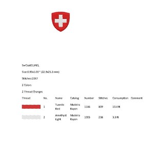 Coat of Arms of Switzerland Embroidery Machines Design Instant Download ...