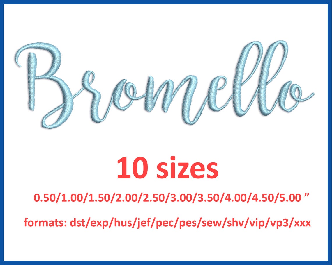 Bromello Font Embroidery Design 0.51/2 1 1.5 2 2.5 3 | Etsy