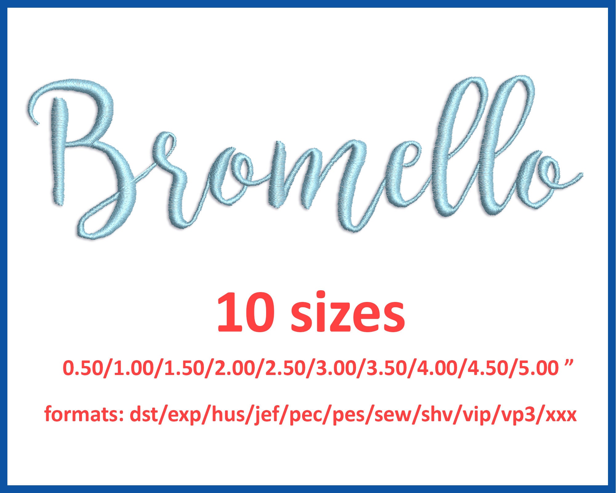 Bromello Font Embroidery Design 0.51/2 1 1.5 2 2.5 3 | Etsy