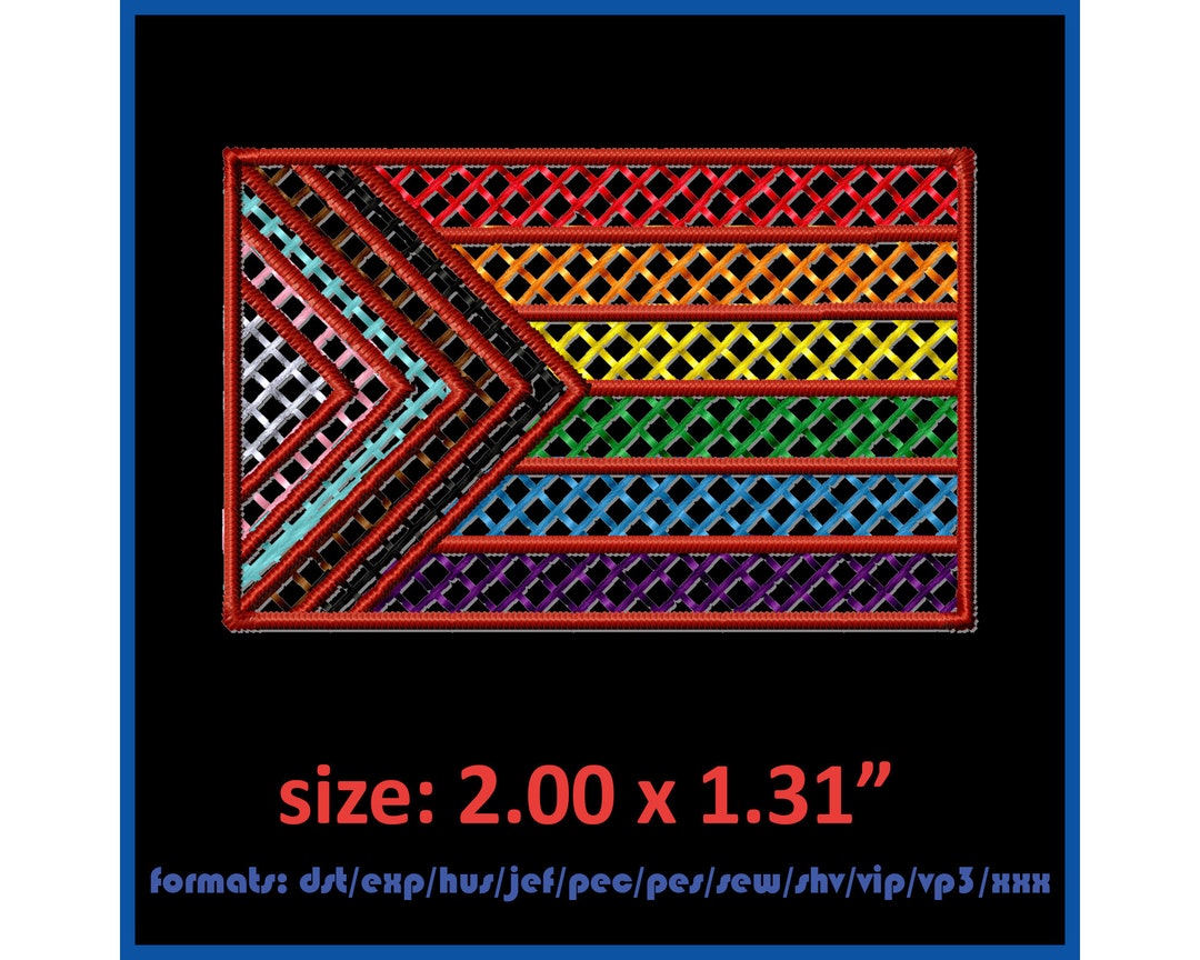 FSL Machine Embroidery Designs Rainbow Flag LGBT Progress. Free ...
