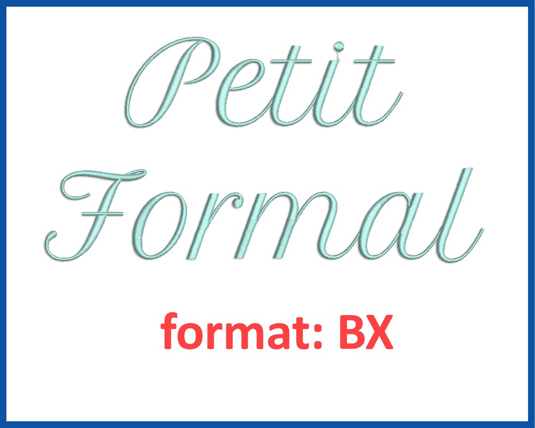 Petit Formal Font Embroidery Design Format BX - Etsy
