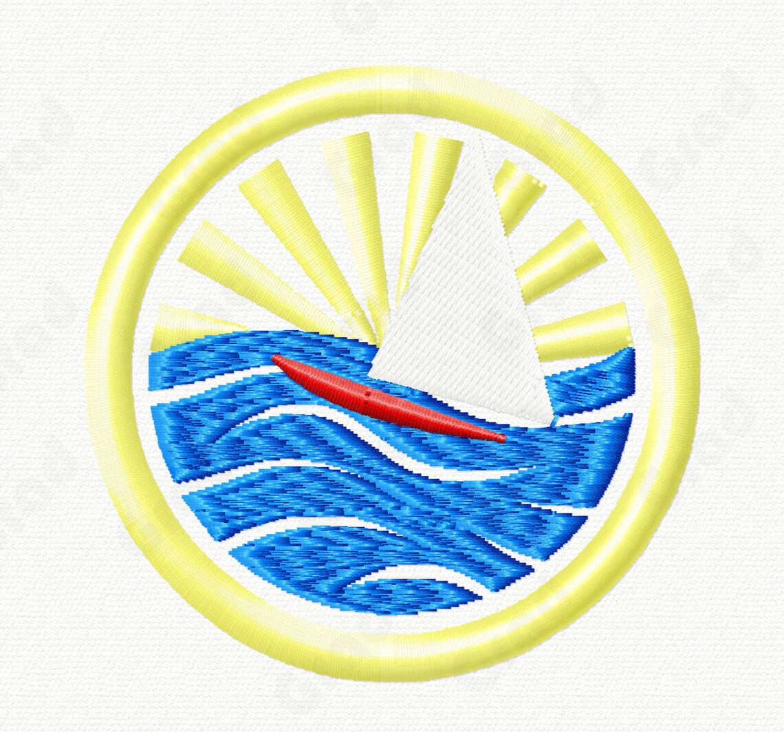 7 Sizes Sun & Sea Windserfing Sunset Machine Embroidery - Etsy