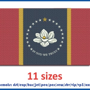 Mississippi New Flag Embroidery Machines Design Instant - Etsy