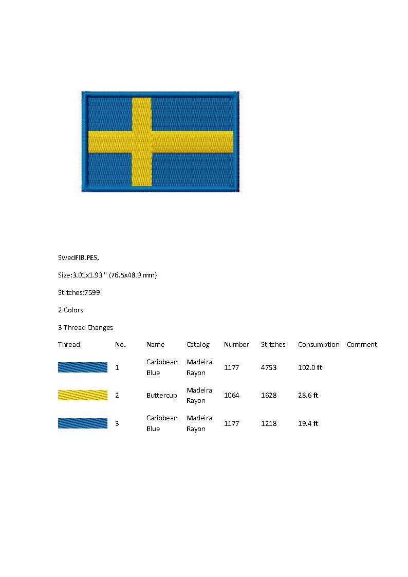 Sweden flag. Embroidery machines design. Instant Download | Etsy