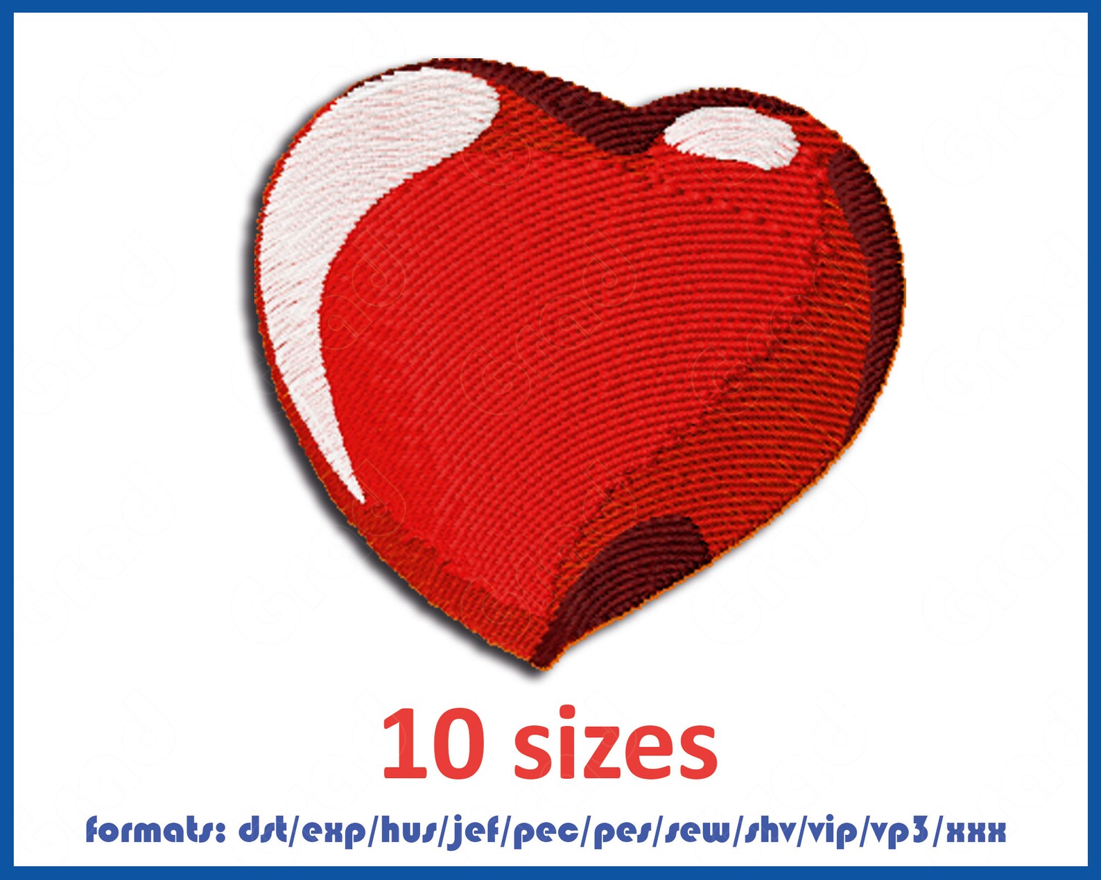 Heart 3D Cartoon. Machine Embroidery Design. 10 Sizes and 11 - Etsy