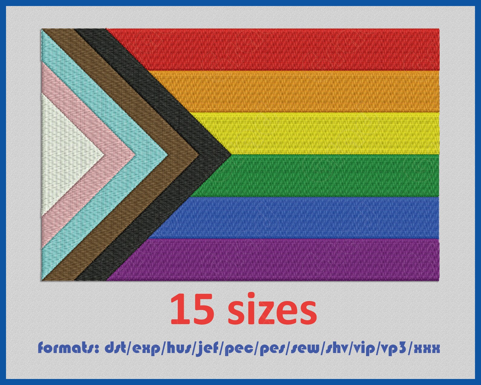 Machine Embroidery Designs Rainbow Flag LGBT Progress. Instant | Etsy
