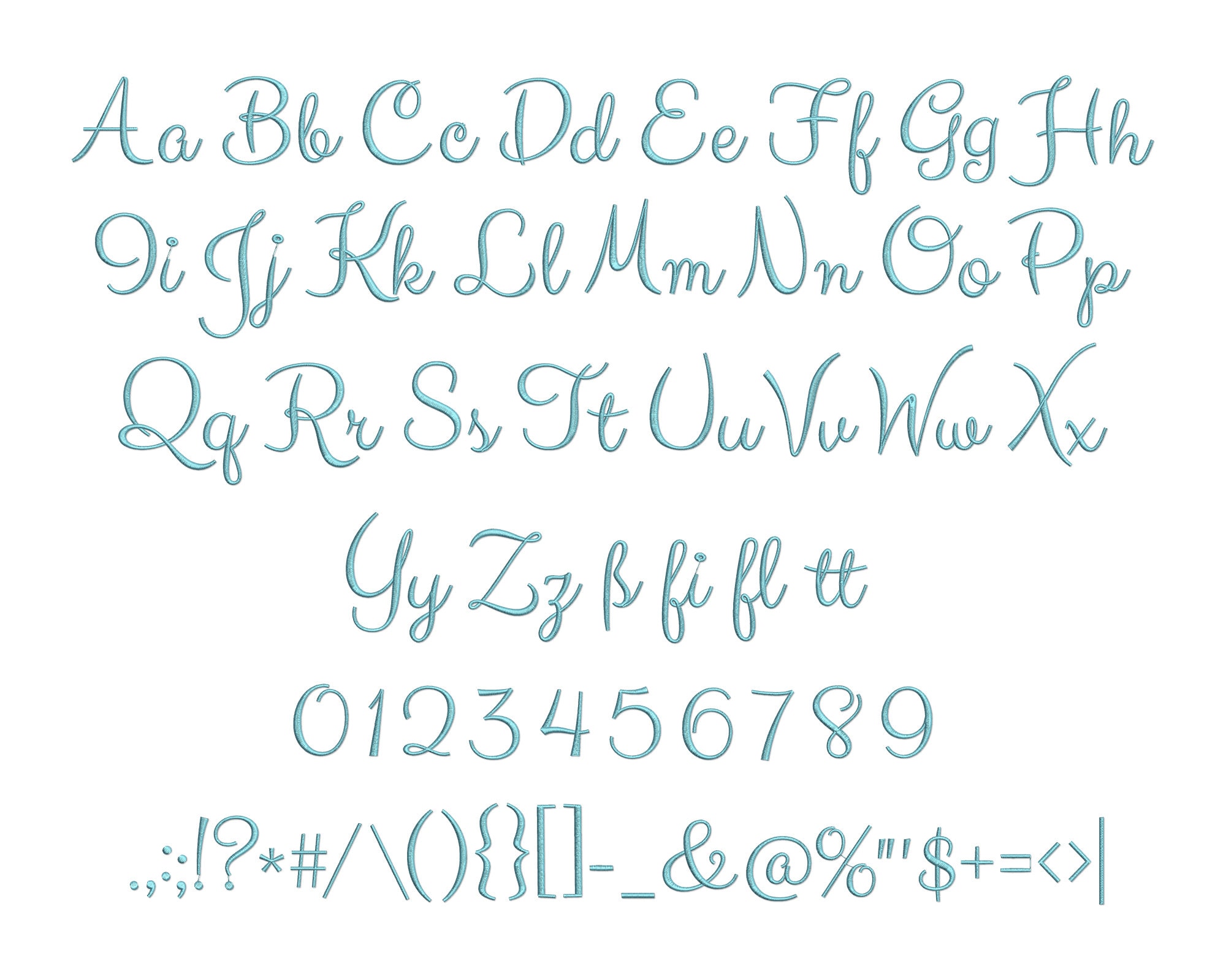 Clicker Script Embroidery Font Format BX 10 Sizes - Etsy