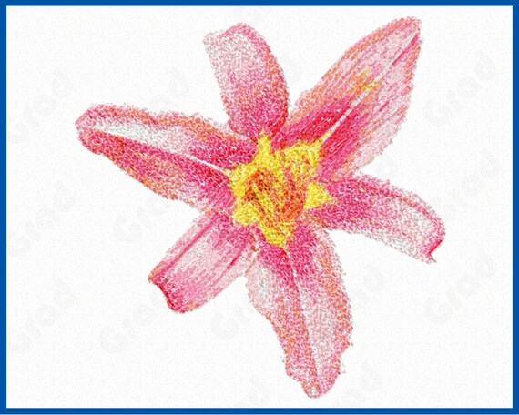 Flower Lily Photo Machine Embroidery Design Realistic Lily of | Etsy