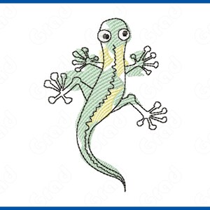 Watercolor Gecko Child Picture Machine Embroidery Design | Etsy