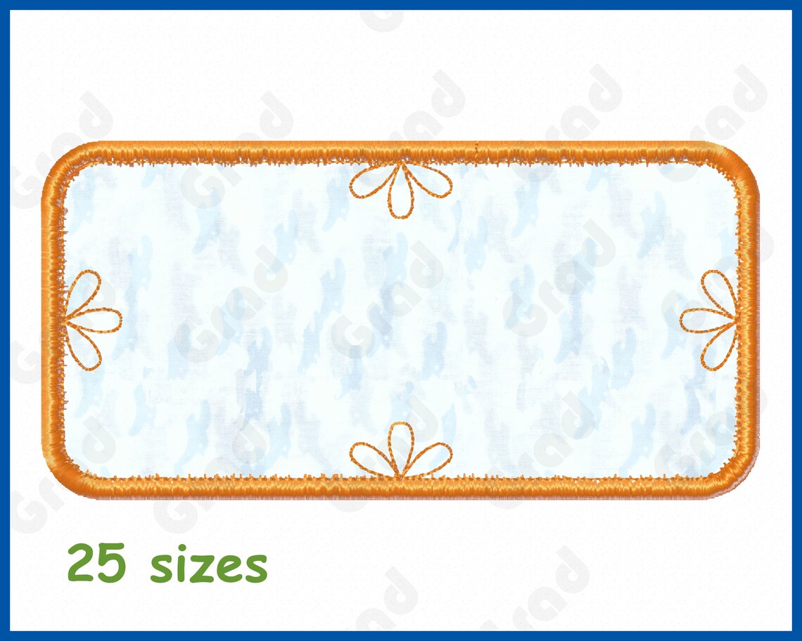 25 Sizes Frame Applique Design Frame Embroidery Design Fill - Etsy
