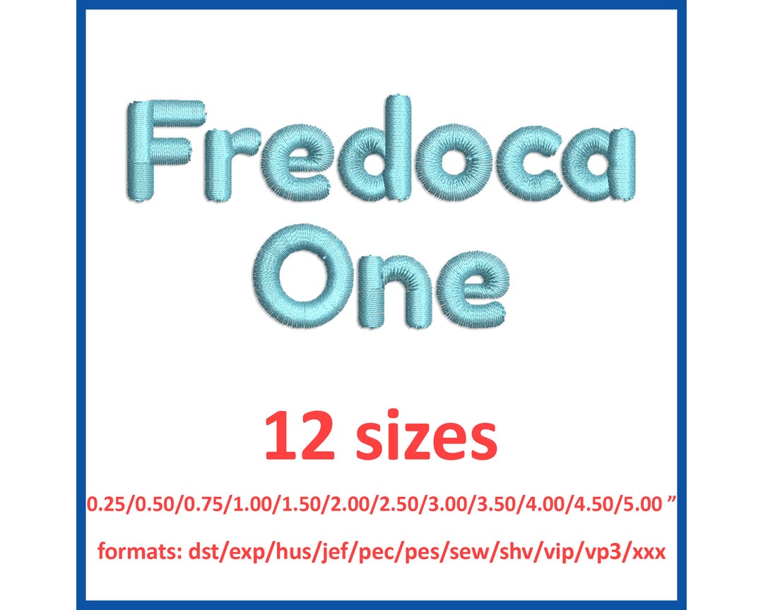 Machine Embroidery Fonts Fredoka One. 12 Sizes. 11 Formats. - Etsy