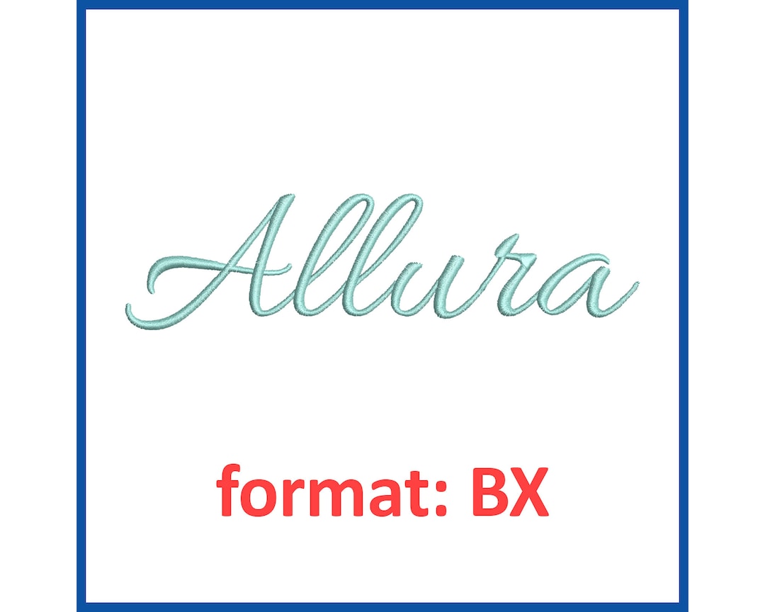 Allura Embroidery Font Format BX - Etsy
