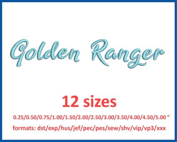 Golden Ranger Embroidery Font 12 Sizes 0.251/4 0.51/2 - Etsy