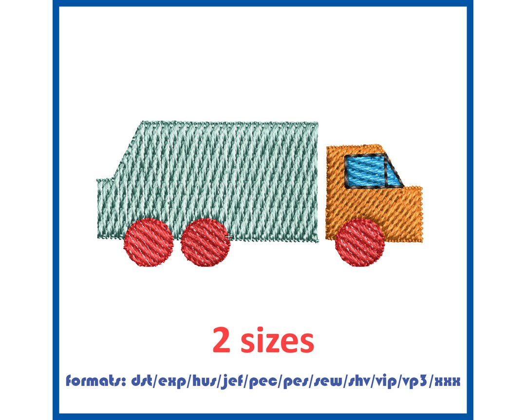 Garbage Truck Mini Fill Stitch Machine Embroidery Desin Child Picture ...