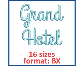 Grand Hotel Embroidery Font Machine Embroidery Design Instant Download ...