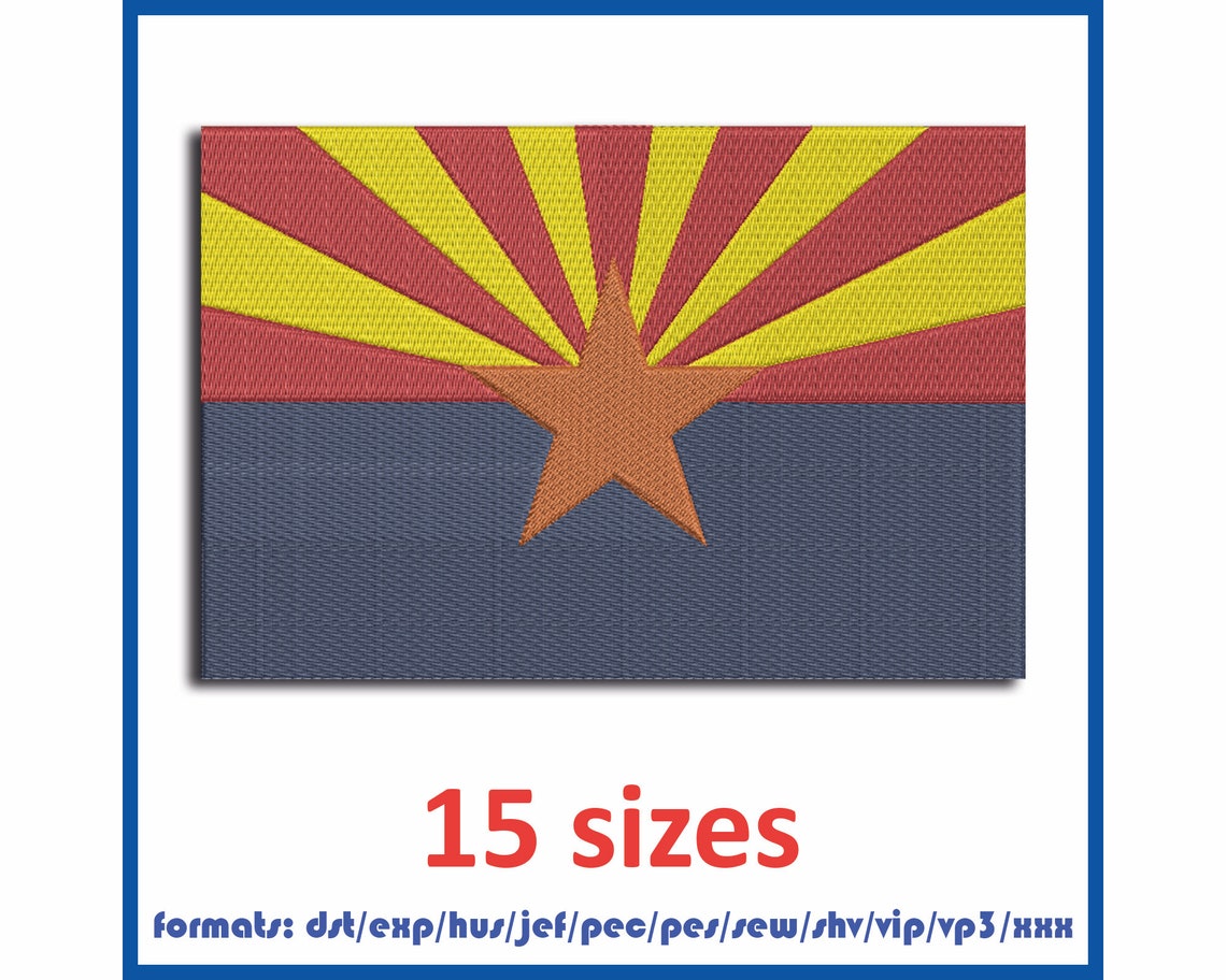 Arizona Flag Embroidery Machines Design Instant Download Digital Files ...