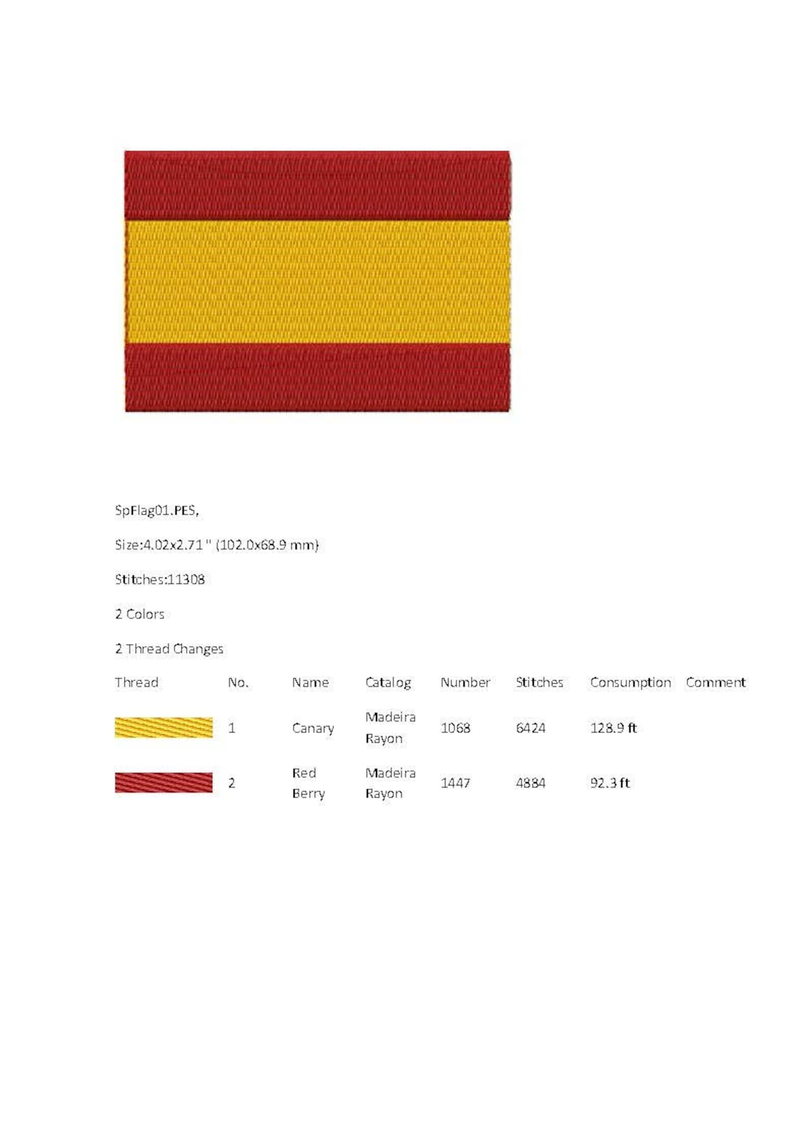 Spain Flag Embroidery Machines Design Instant Download Digital Files 15 ...