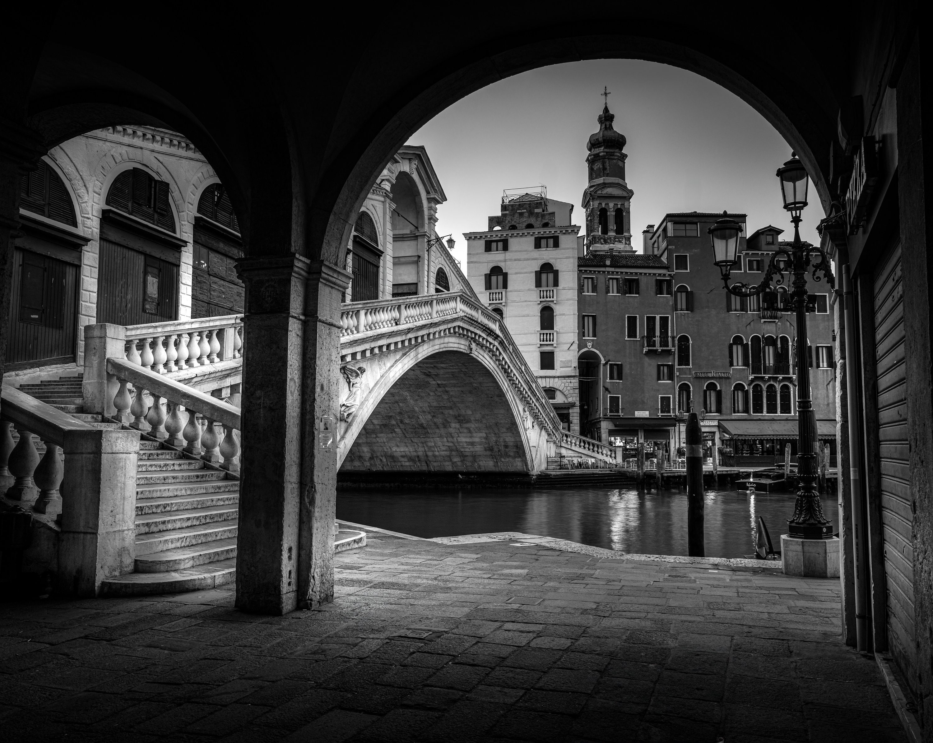 Venice Realto Bridge Black & White Italy Iconic Landmark - Etsy