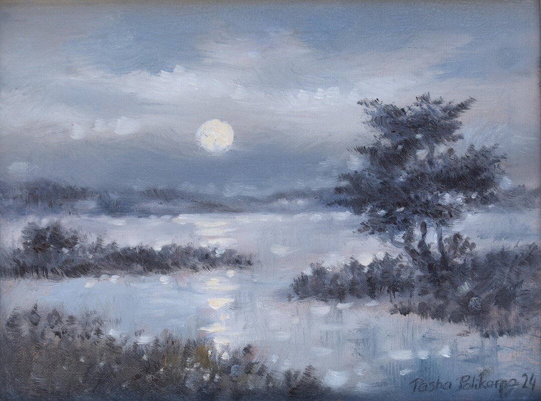 Tonalist Art, Sunset, Moody Landscape, Tomales Bay, Inverness, Oak ...