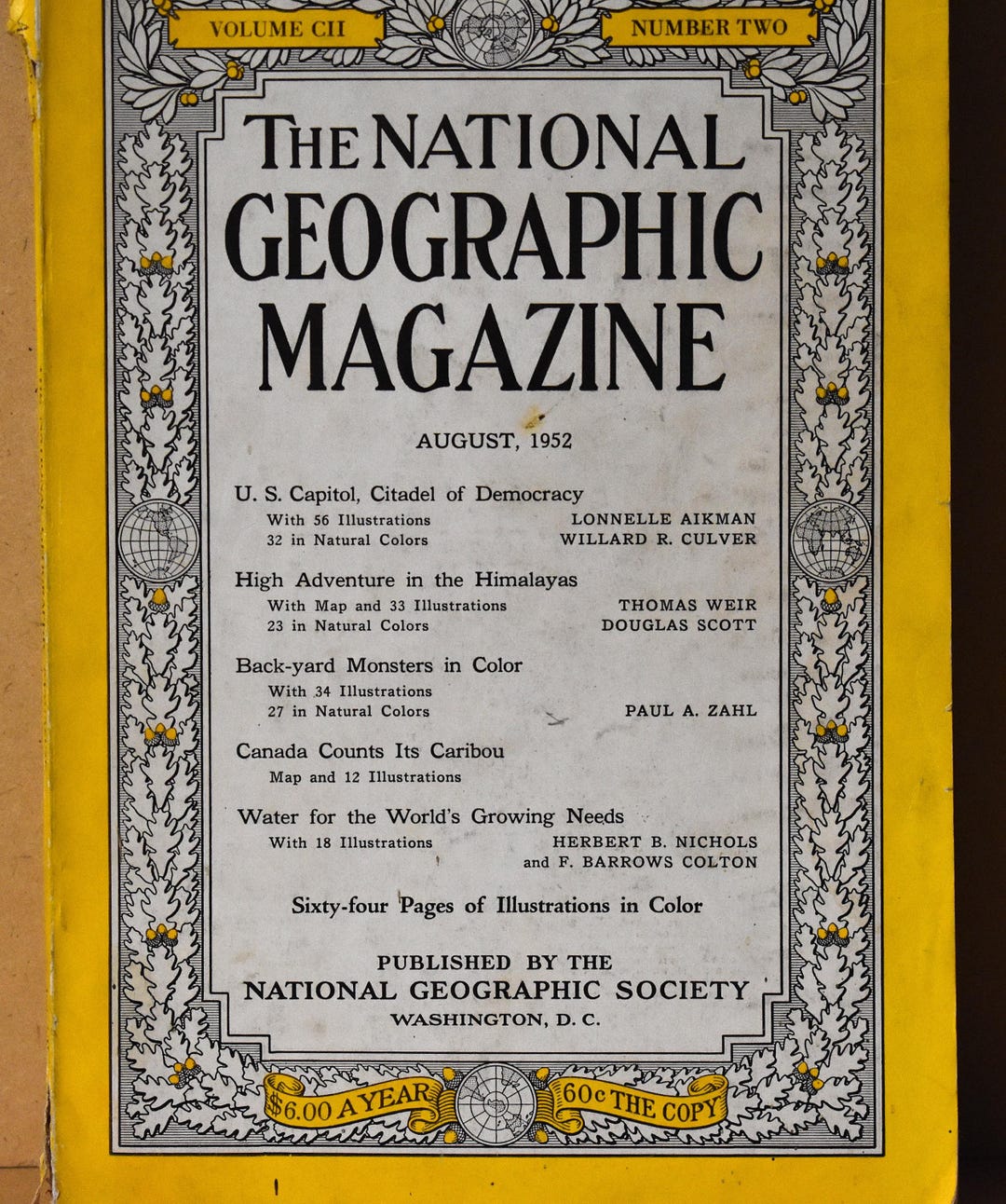 The National Geographic Magazine 1952 August, Vintage National ...