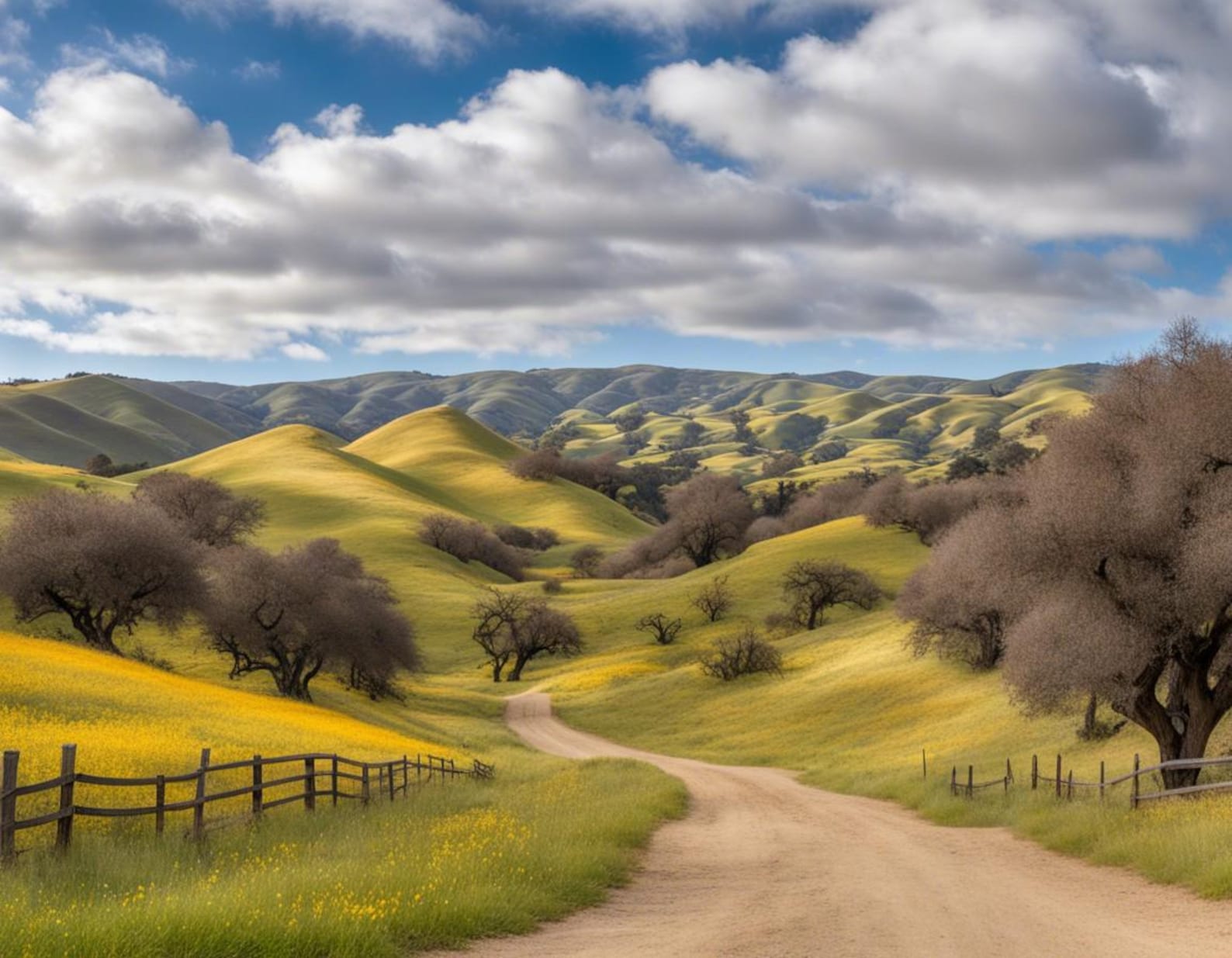 California Oak Trees Art Print: Lukas Valley Landscape (digital ...