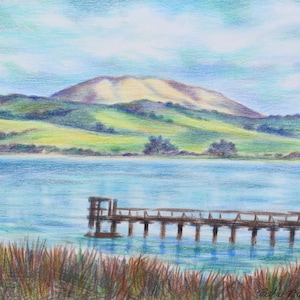 Tomales Bay,8x10,original Drawing,inverness,elephant Mountain,drawings ...