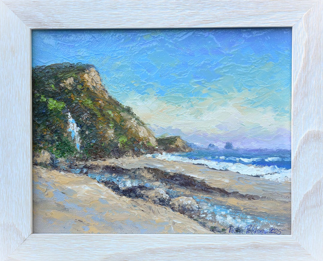 Impasto Kelham Beach Oil Painting: Point Reyes Seascape, Framed - Etsy