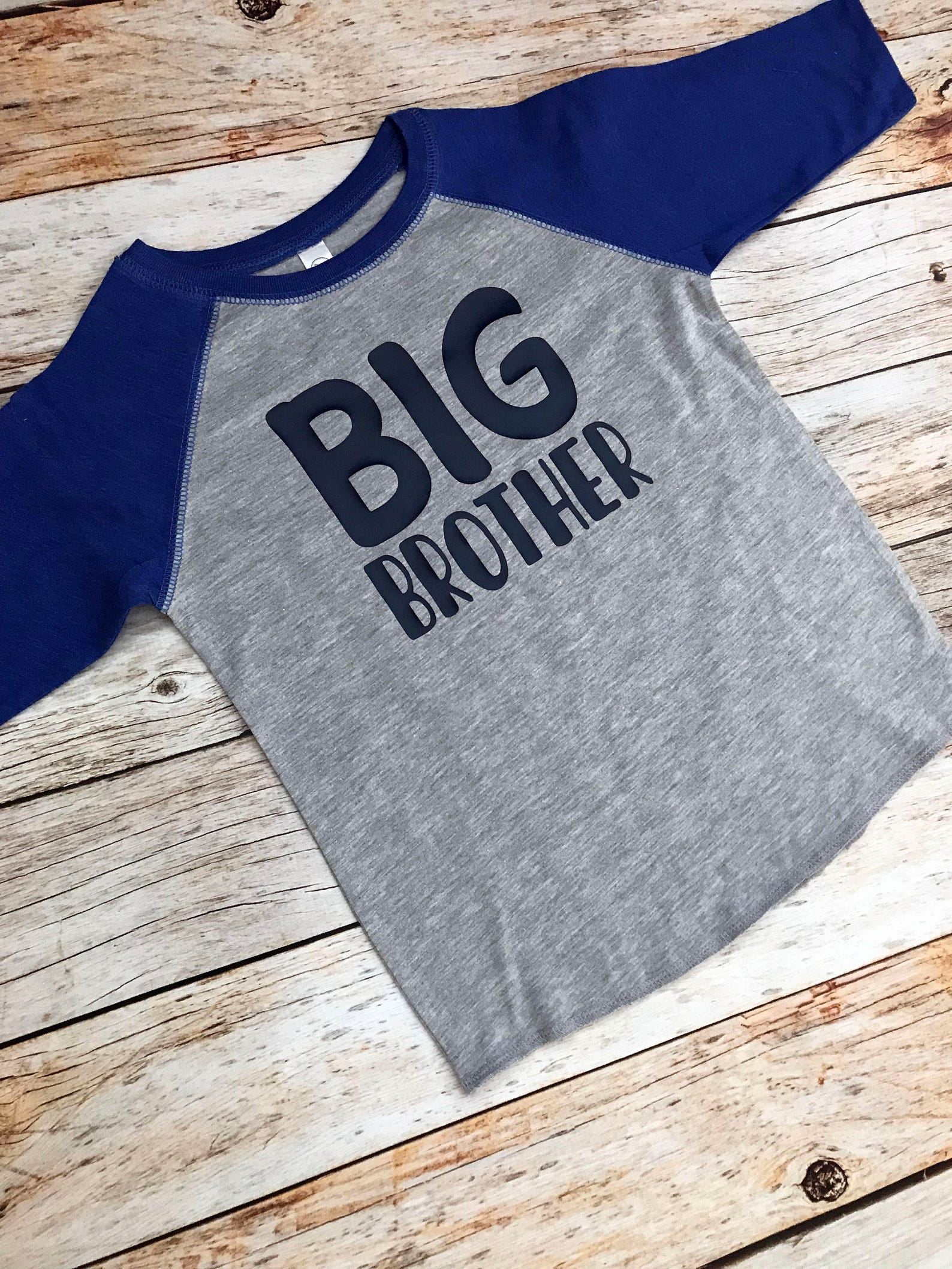 Big Brother Shirt Big Brother Outfit Blue and Gray Big | Etsy