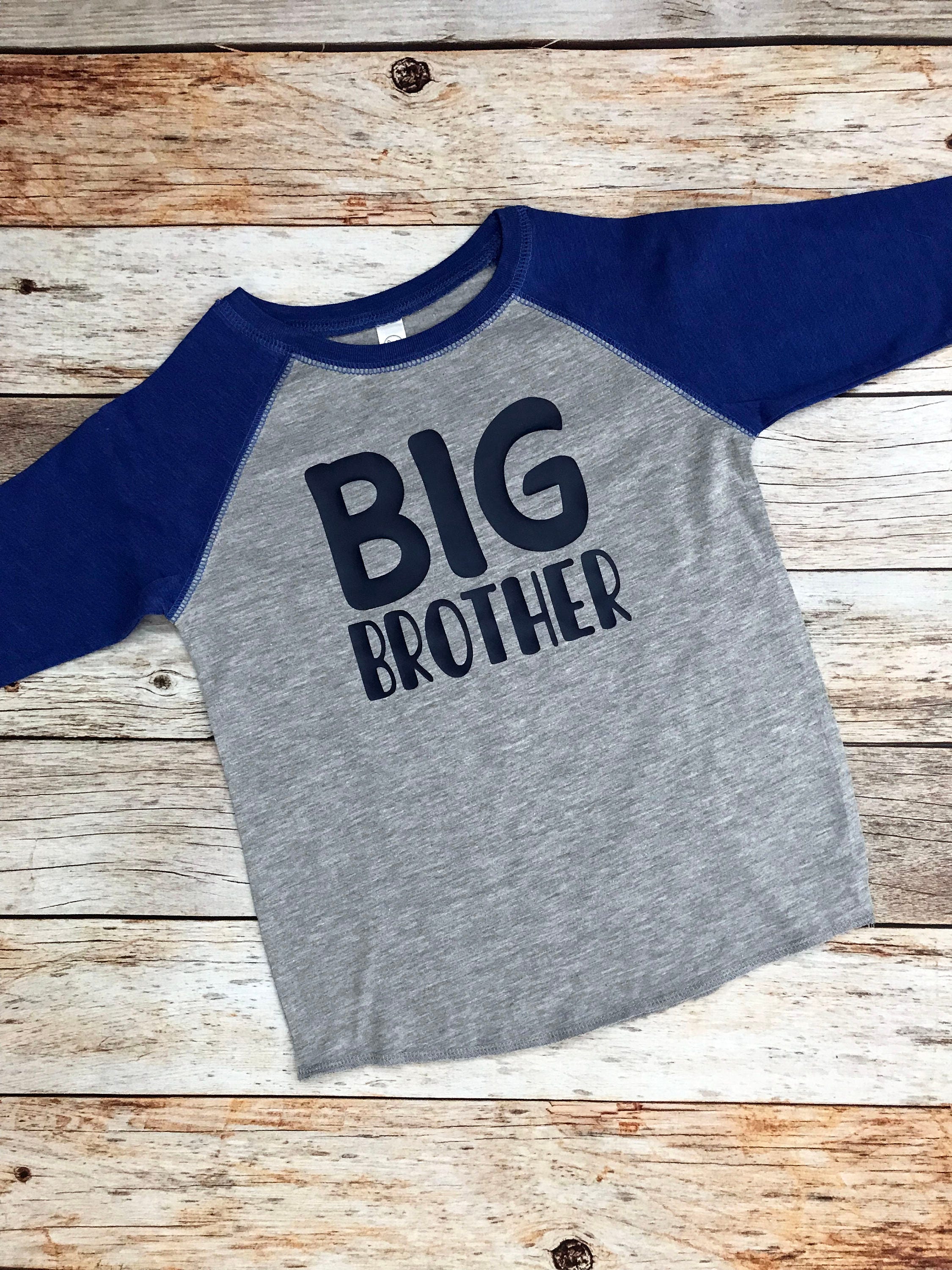 Big Brother Shirt Big Brother Outfit Blue and Gray Big | Etsy